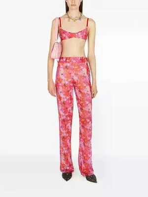 LOUISE LYNGH BJERREGAARD Floral Print High-waisted Trousers