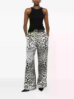 Dolce & Gabbana Leopard-print Silk Satin Palazzo Pants