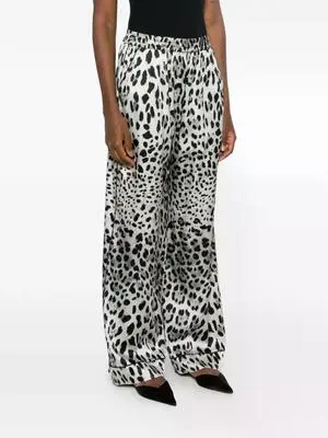 Dolce & Gabbana Leopard-print Silk Satin Palazzo Pants