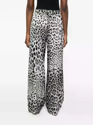 Dolce & Gabbana Leopard-print Silk Satin Palazzo Pants