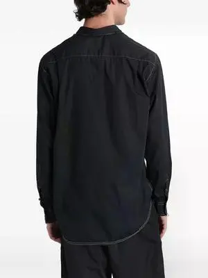 PAURA Talete Contrast-stitch Raw-edge Shirt