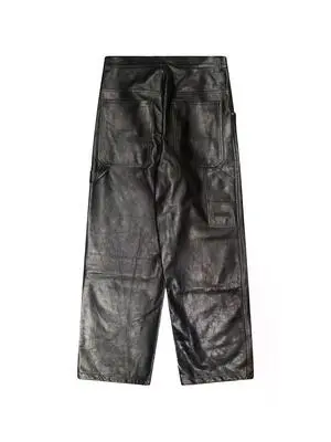 Vetements Hip-hop Leather Track Pants - Black