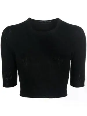 Rabanne Monogram Pattern Crop Top