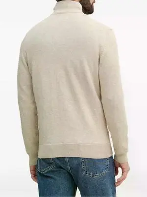 Gant Zip-up Embroidered Logo Sweater