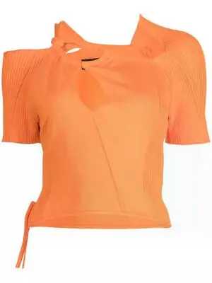 Ottolinger Peach Fine Knit Cut-out Top - Orange