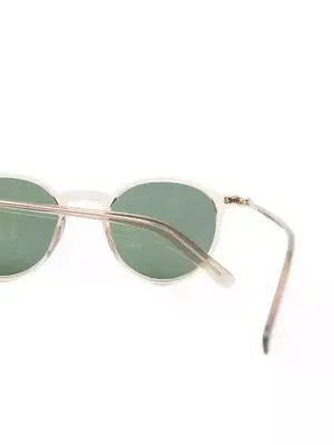 Montblanc Round Frame Logo Detail Sunglasses - Neutrals