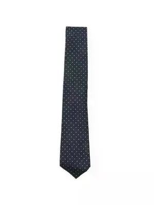 DELL'OGLIO Martin Geometric-jacquard Tie - Blue