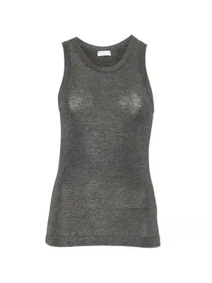 Brunello Cucinelli Metallic Ribbed Sleeveless Top
