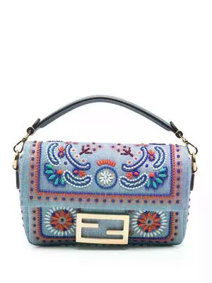 Fendi Mini Baguette Bead-embroidered Shoulder Bag