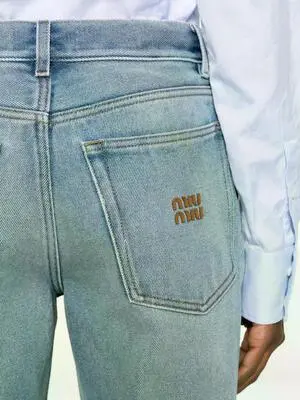 Miu Miu Washed Five-pocket Straight-leg Jeans