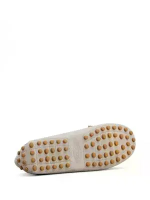 TOD'S Gommino Bow Detail Loafers - Neutrals