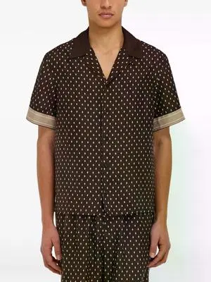 FERRAGAMO Diamond-print Silk Shirt