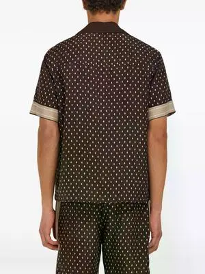 FERRAGAMO Diamond-print Silk Shirt