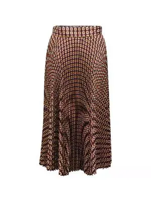 Mulberry Printed Pleated Midi Skirt