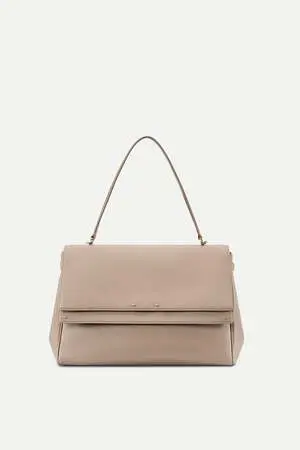 Fabrique Rialto Double Flap Handbag In Pebble-grain Leather
