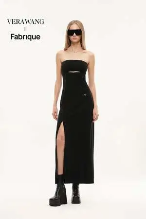 Fabrique Obsidian Strapless Gown With Cutout Detail