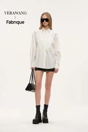 Fabrique Ballad Metal Label Cotton Shirt - White