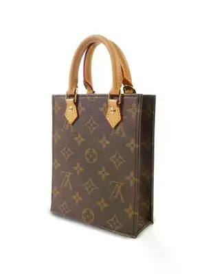 LOUIS VUITTON Petit Sac Plat Monogram Tote Bag - Brown