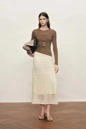 Fabrique Merino Wool Knit Long Sleeve Top