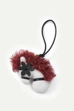 Fabrique Sita Wool Felt And Leather Pony Bag Charm - Orange