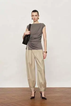 Fabrique Gemma Asymmetrical Structured Top In Cotton And Mulberry Silk Blend
