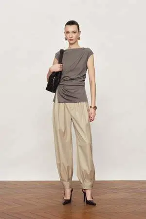 Fabrique Gemma Asymmetrical Structured Top In Cotton And Mulberry Silk Blend