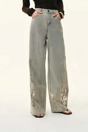 Fabrique Thalia Devoré Jeans In Composite Denim