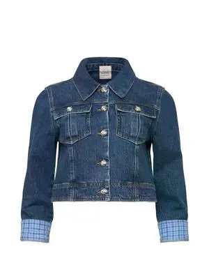 Cinq À Sept Lexie Checked-cuff Denim Jacket