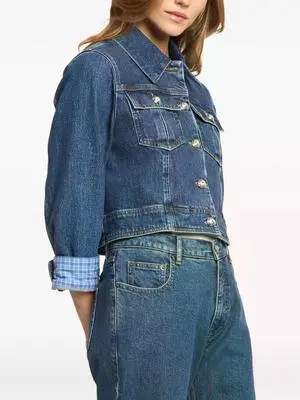 Cinq À Sept Lexie Checked-cuff Denim Jacket