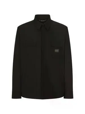 Dolce & Gabbana Nylon Shirt With Logo Tag - Black