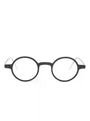 LINDBERG Round Metal Frame Eyeglasses - Black