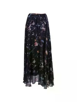 FORTE_FORTE Deliverance Floral-print Chiffon Skirt - Blue