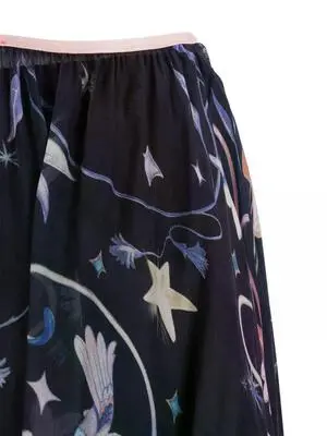 FORTE_FORTE Deliverance Floral-print Chiffon Skirt - Blue