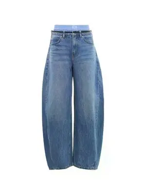 Alexander Wang Layered Waistband Barrel-leg Jeans