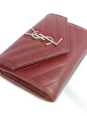 Saint Laurent Small Cassandre Matelassé Envelope Leather Wallet