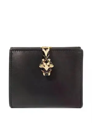 Gucci Panther-head Leather Wallet - Black