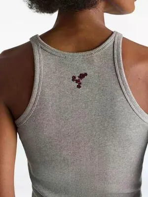 Dorothee Schumacher Seduction Embroidered Ribbed Tank Top - Grey