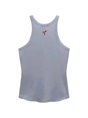 Dorothee Schumacher Seduction Embroidered Ribbed Tank Top - Grey