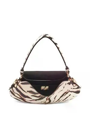 GANNI Zebra-print Shoulder Bag - Neutrals