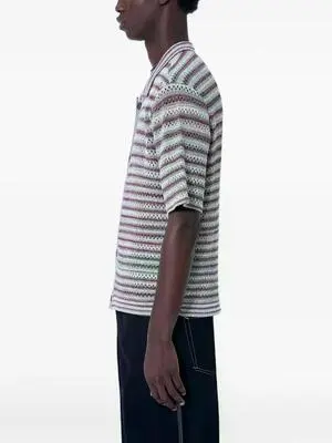 ACHM Striped-knit Short-sleeve Shirt