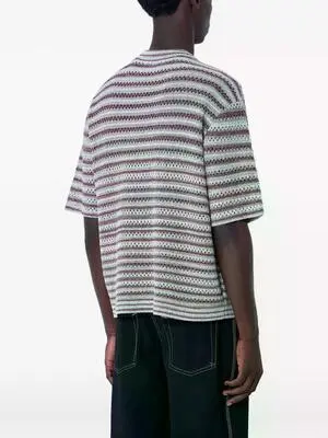 ACHM Striped-knit Short-sleeve Shirt