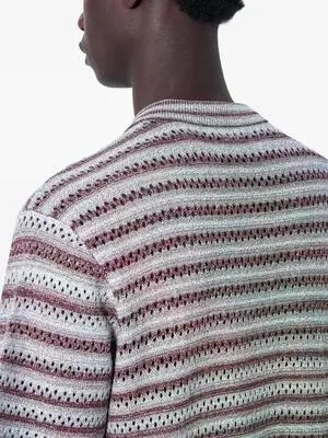 ACHM Striped-knit Short-sleeve Shirt