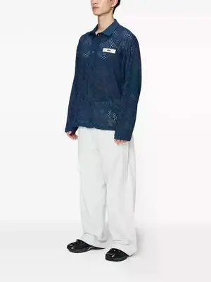OFF DUTY Nauru Geometric-perforated Logo-patch Shirt