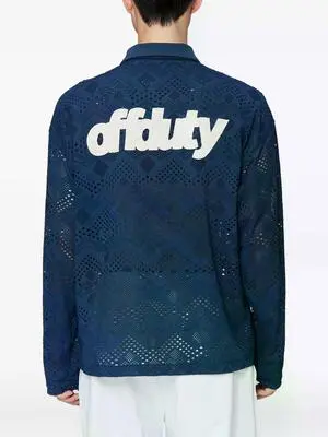 OFF DUTY Nauru Geometric-perforated Logo-patch Shirt