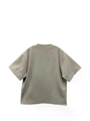 JIL SANDER Zip-up Logo-embroidered T-shirt - Neutrals