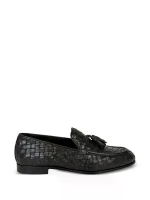 FRANZESE COLLECTION Woven Leather Tassel Loafers