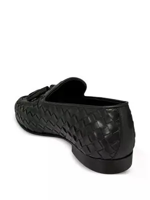 FRANZESE COLLECTION Woven Leather Tassel Loafers