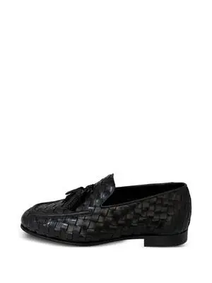 FRANZESE COLLECTION Woven Leather Tassel Loafers