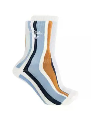 Adidas Logo-embroidered Striped Socks
