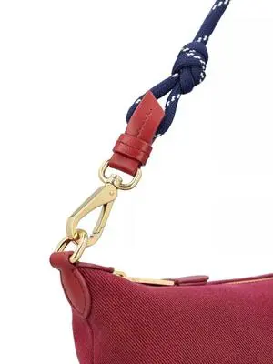 Miu Miu Gabardine Embroidered Logo Clutch Bag - Red